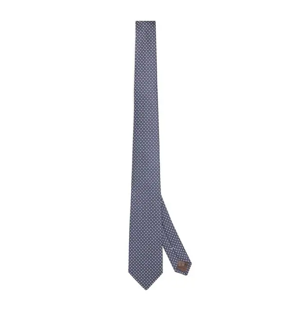 Canali Silk Jacquard Neck Tie - Navy