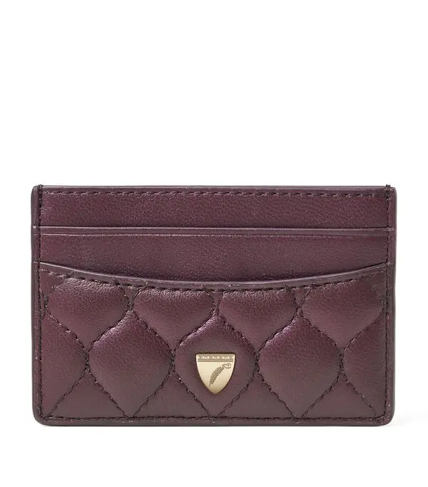 ASPINAL OF LONDON Leather Slim Card Holder - Purple