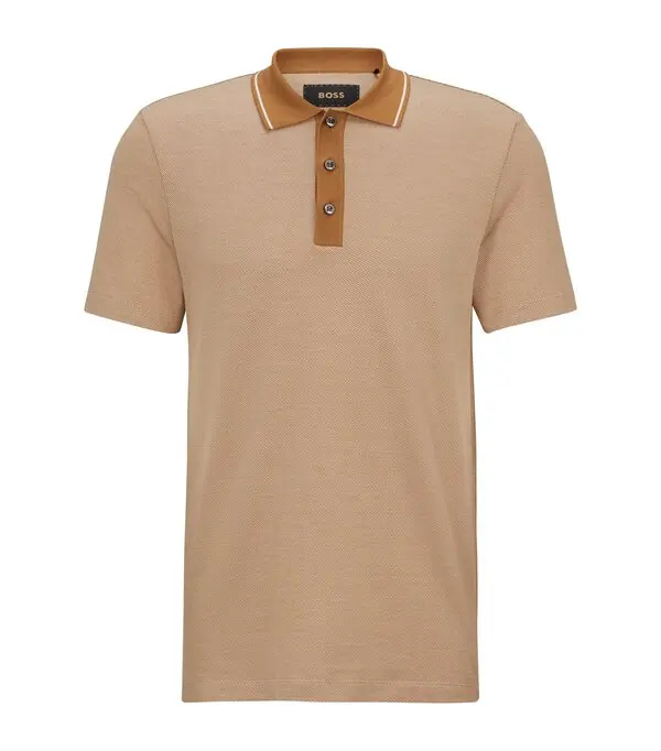 BOSS Cotton-silk Polo Shirt - Beige