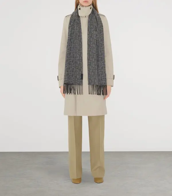 Burberry Cashmere B Charm Scarf - Grey