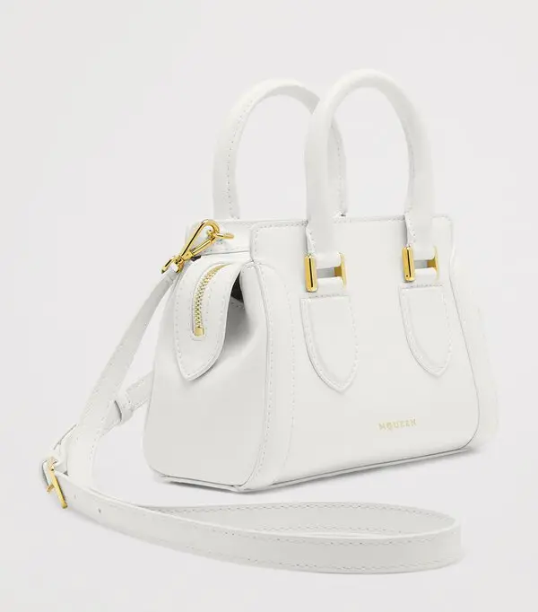 Alexander McQueen Mini Leather Birdee Bag - White