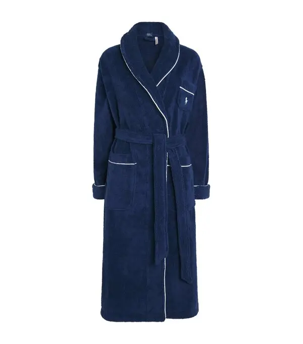 Polo Ralph Lauren Cotton Terry Robe - Navy