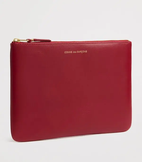 Comme Des Garçons Large Leather Zipped Pouch