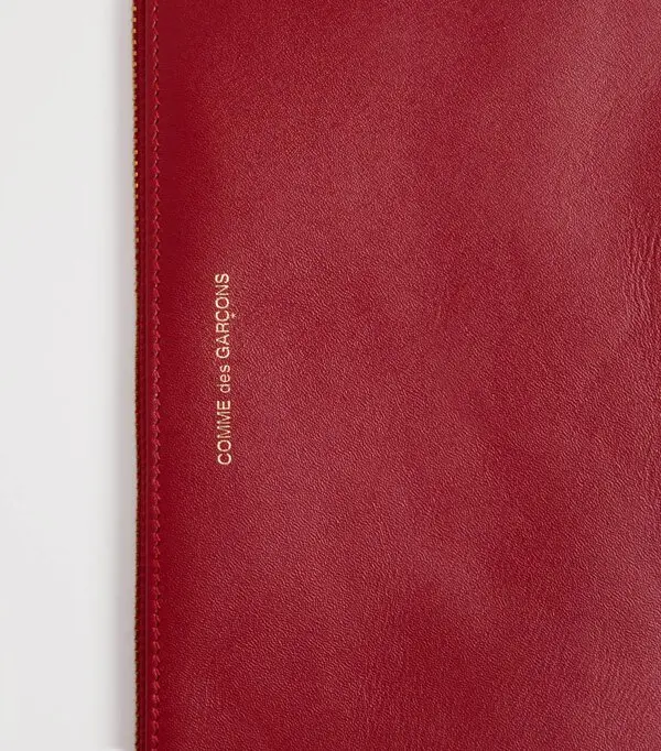 Comme Des Garçons Large Leather Zipped Pouch