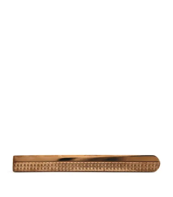 Giorgio Armani Engraved Sterling Silver Tie Clip - Beige