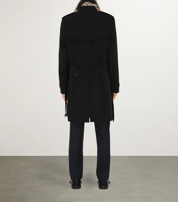 Burberry Mid-length Kensington Heritage Trench Coat - Black