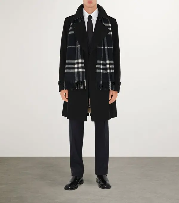 Burberry Mid-length Kensington Heritage Trench Coat - Black