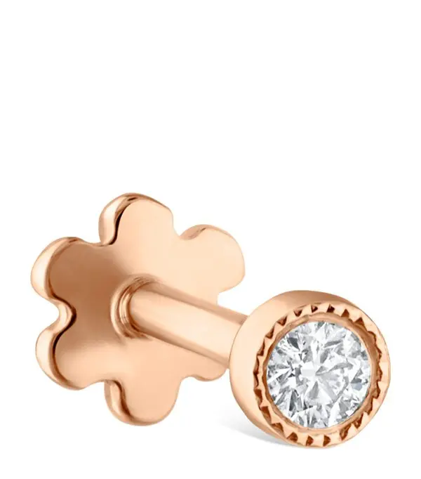 MARIA TASH Scalloped Set Diamond Single Stud Earring - Rose Gold