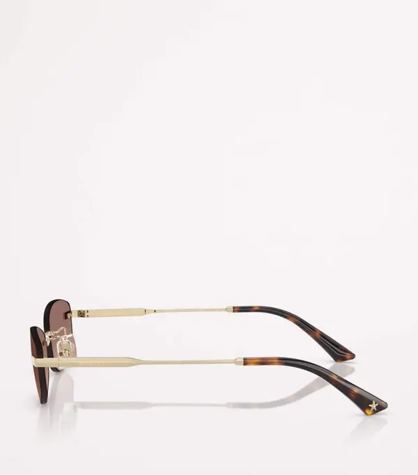 JIMMY CHOO Wire Oval Sunglasses - Gold