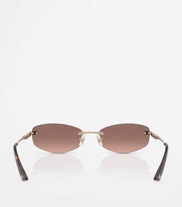 JIMMY CHOO Wire Oval Sunglasses - Gold