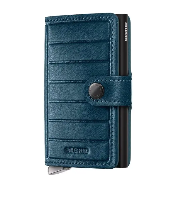 SECRID Leather Embossed Lines Miniwallet - Blue