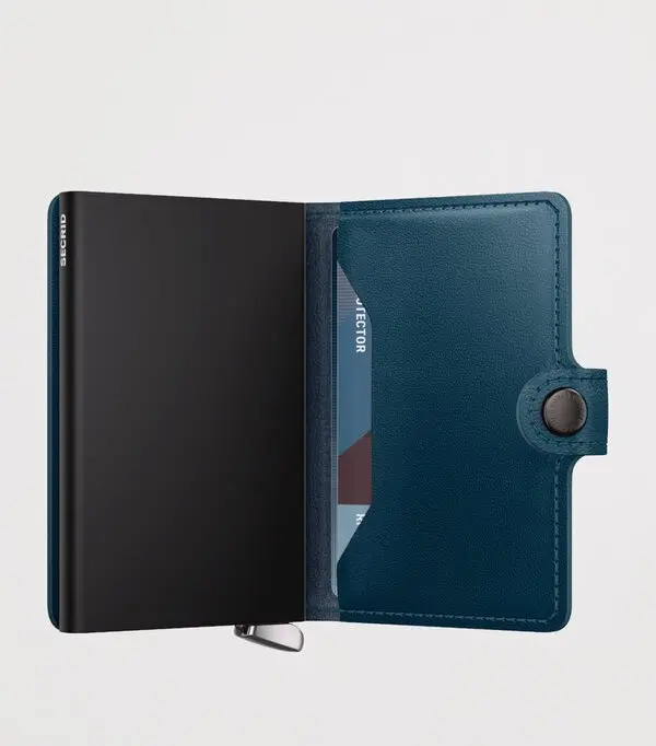 SECRID Leather Embossed Lines Miniwallet - Blue