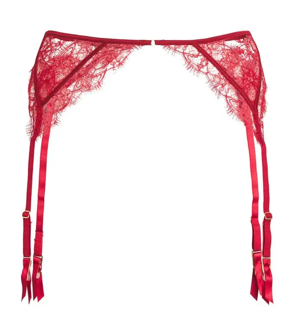 Kiki De Montparnasse Lace-insert Garter Belt - Red