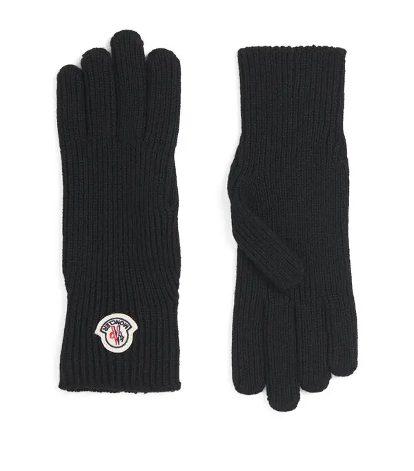 Moncler Wool Gloves - Black
