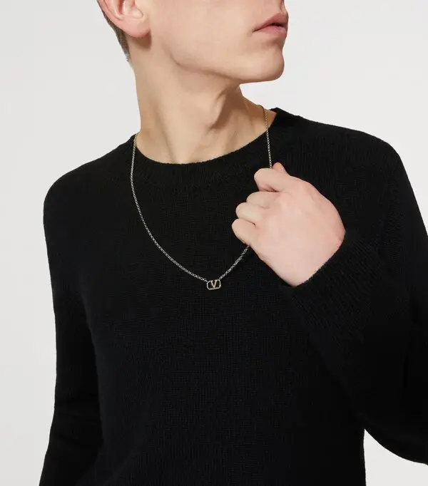Valentino Garavani Vlogo Chain Necklace - White