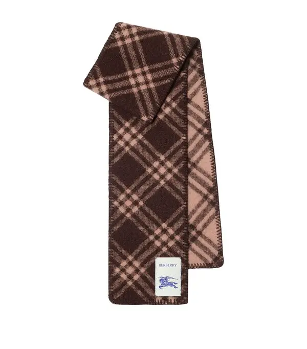 Burberry Wool Check Scarf - Brown