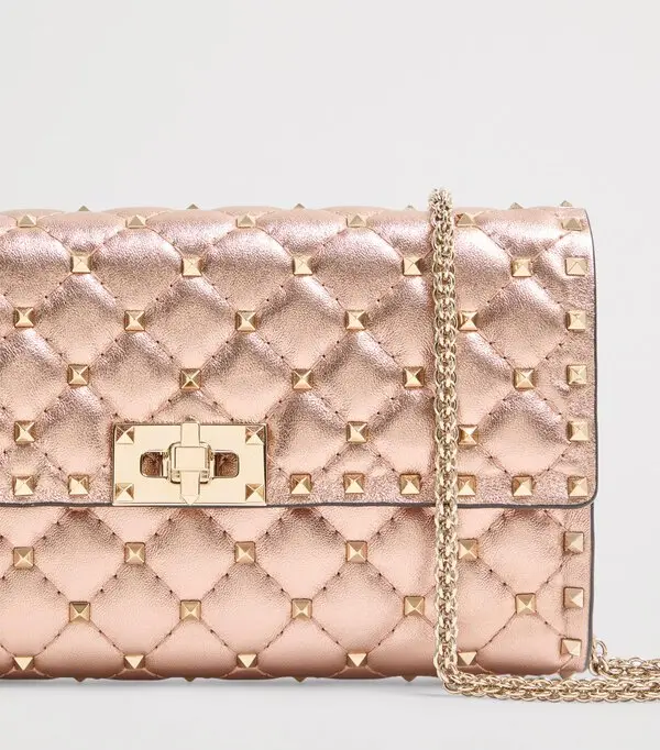 Valentino Garavani Leather Rockstud Spike Shoulder Bag - Nude