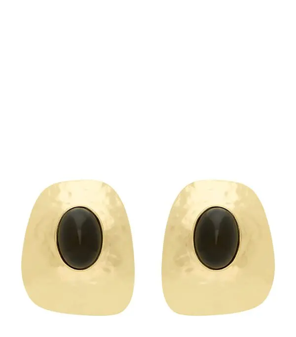 Saint Laurent Cabochon Clip-on Earrings - Metallic