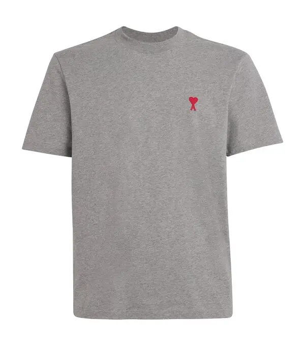 Ami Cotton Logo T-shirt - Grey