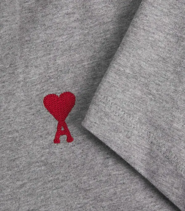 Ami Cotton Logo T-shirt - Grey