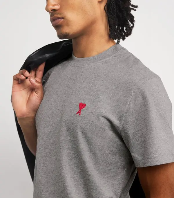Ami Cotton Logo T-shirt - Grey