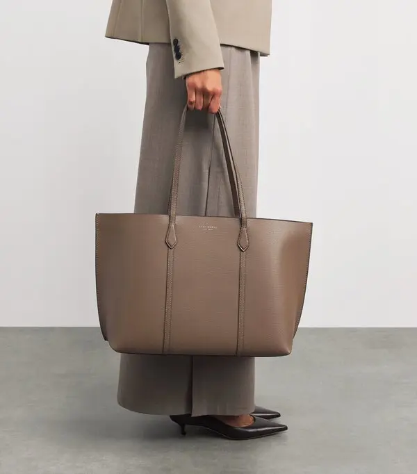 Tory Burch Leather Perry Tote Bag - Brown