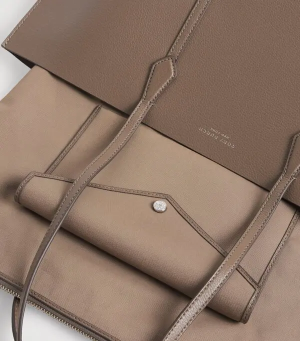 Tory Burch Leather Perry Tote Bag - Brown
