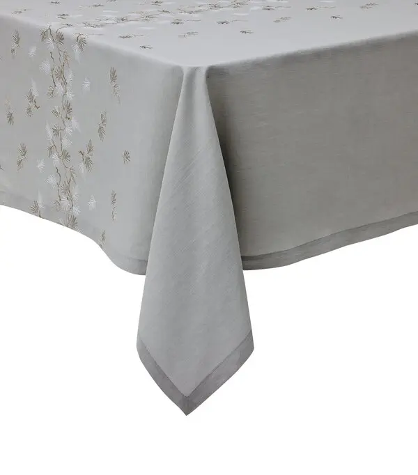 ALEXANDRE TURPAULT Linen Embroidered Tablecloth - Silver