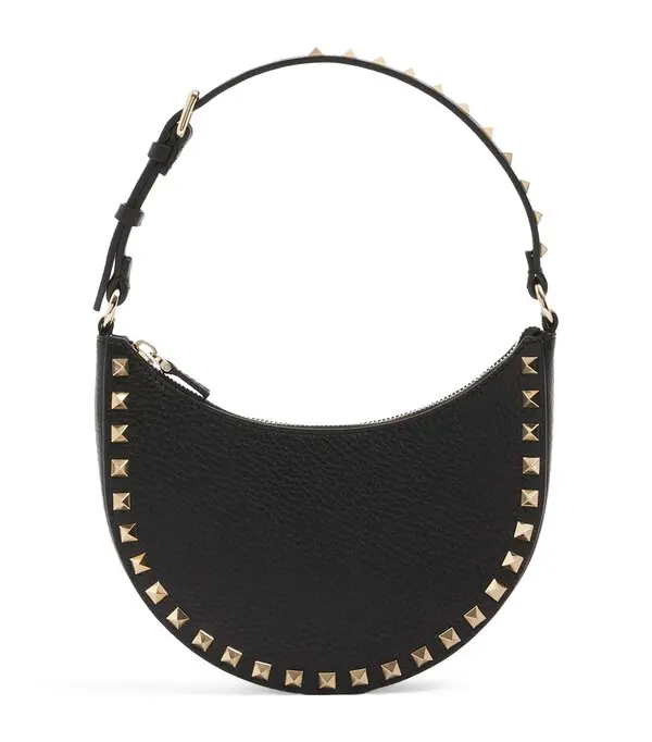 Valentino Garavani Mini Leather Rockstud Shoulder Bag - Black