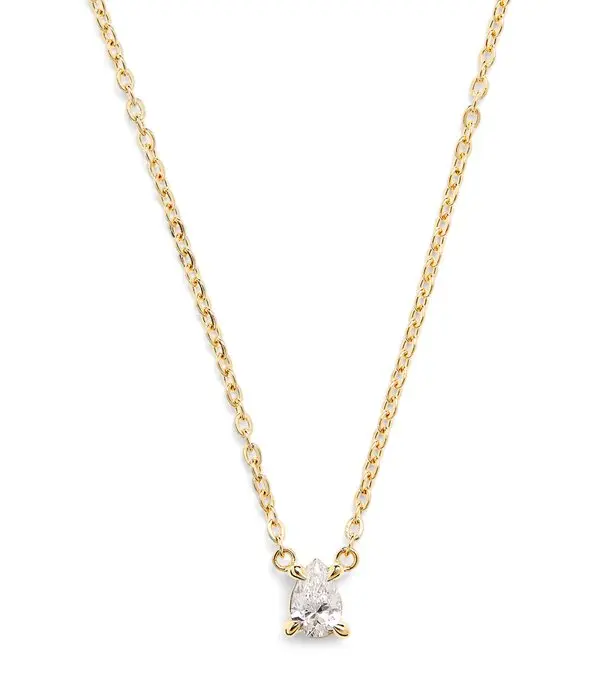 Harrods 18-karat Yellow And Diamond Pendant Necklace - Gold