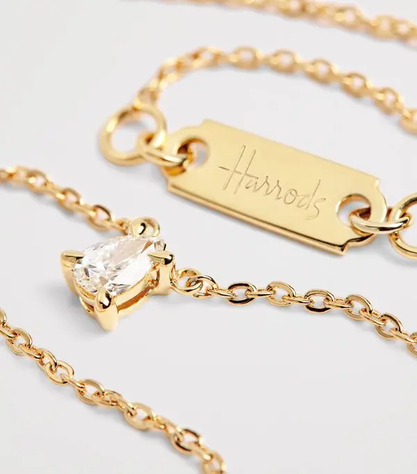 Harrods 18-karat Yellow And Diamond Pendant Necklace