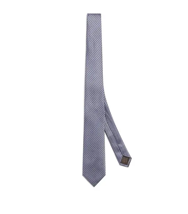 Canali Silk Jacquard Neck Tie - Purple