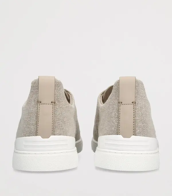 Zegna Cotton-linen Triple Stitch Sneakers - Grey