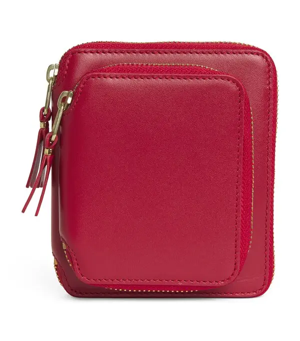 Comme Des Garçons Leather Zipped Wallet - Red