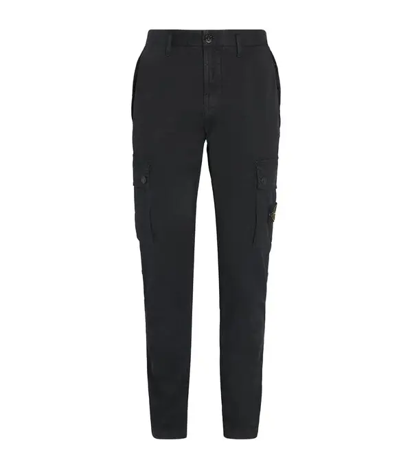 Stone Island Faded Slim Cargo Trousers - Black
