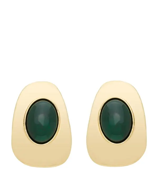 Saint Laurent Cabochon Clip-on Earrings - Metallic