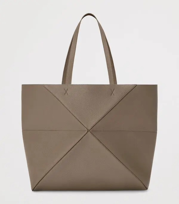 Loewe Large Leather Puzzle Fold Tote Bag