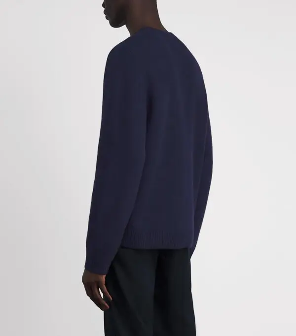 A.p.c. Merino Wool Edward Logo Sweater - Navy