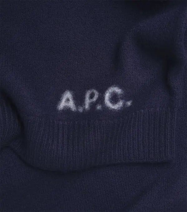 A.p.c. Merino Wool Edward Logo Sweater - Navy