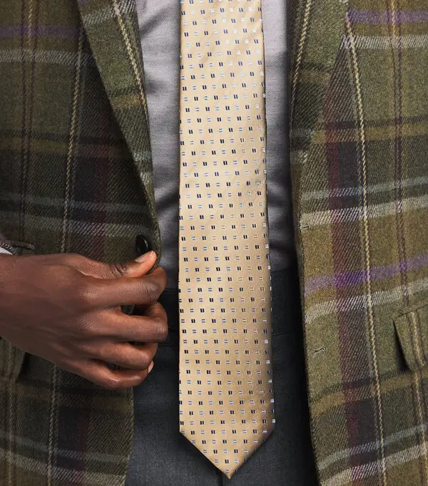Eton Silk Geometric Neck Tie - Blue