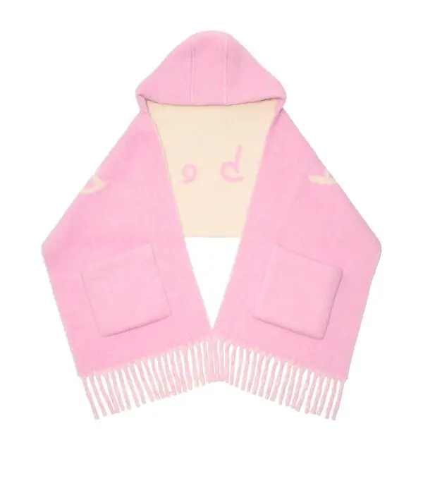Burberry Wool-blend Logo Hooded Scarf - Pink
