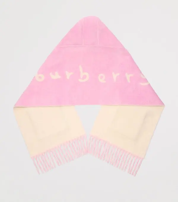 Burberry Wool-blend Logo Hooded Scarf - Pink