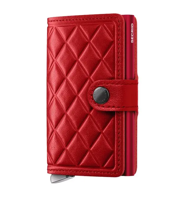 SECRID Leather Diamond-embossed Miniwallet - Red