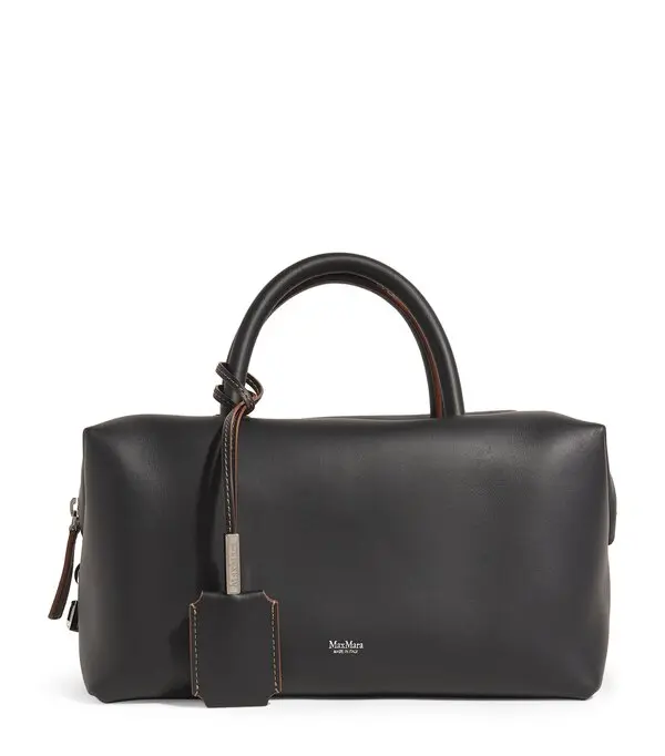 Max Mara Leather Satchel Top-handle Bag - Black