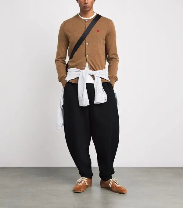 Play Comme Des Garcon Wool Cardigan With Heart Logo