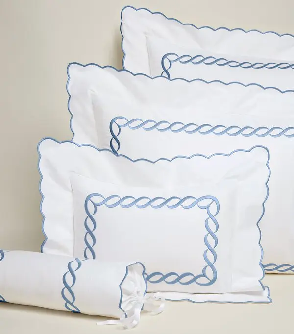 PRATESI Treccia Oxford Pillowcase - Blue