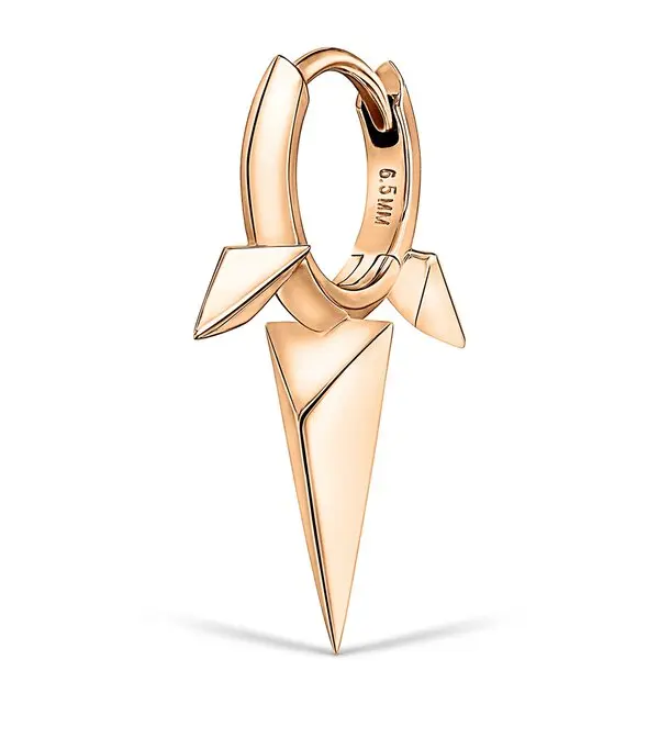 MARIA TASH Faceted Triple Long Spike Hoop Earring - Rose Gold