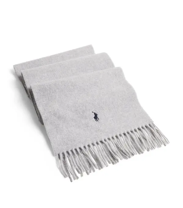 Polo Ralph Lauren Wool Polo Pony Scarf - Grey