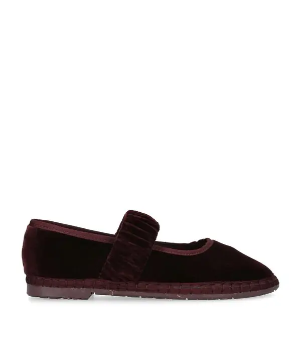 FLABELUS Velvet Mafalda Espadrilles - Burgundy