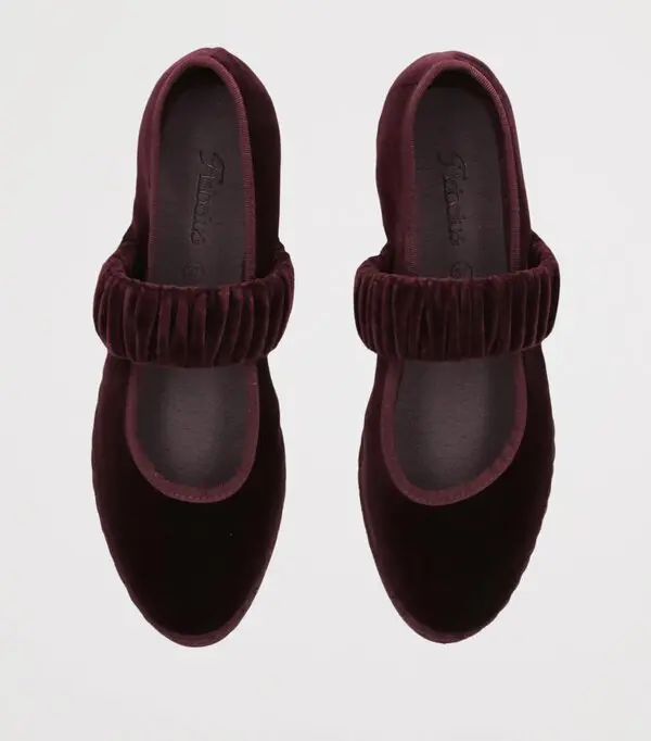 FLABELUS Velvet Mafalda Espadrilles - Burgundy